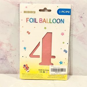 Party Supplies | 32 Inch Laser Silver Number 4 Balloons Foil Ballon ...